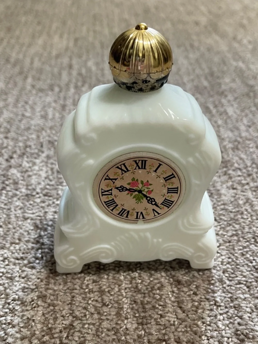 Avon | Accents | Vintage Avon Milk Glass Grandfather Clock Bath Oil ...